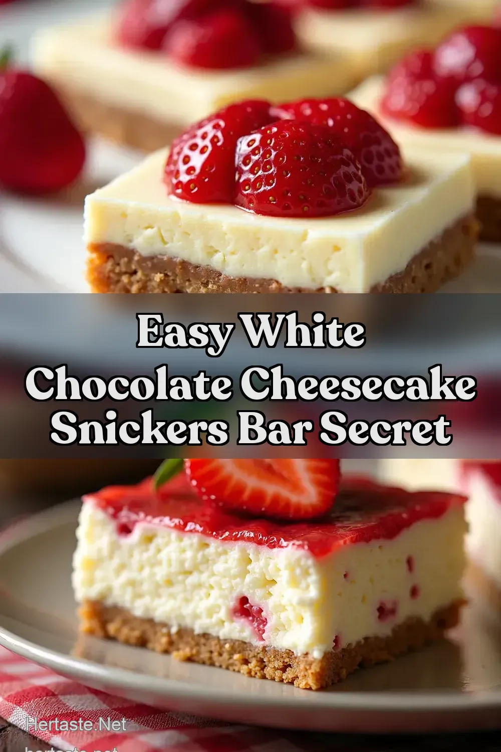 White Chocolate Strawberry Cheesecake Snickers Bars OMG