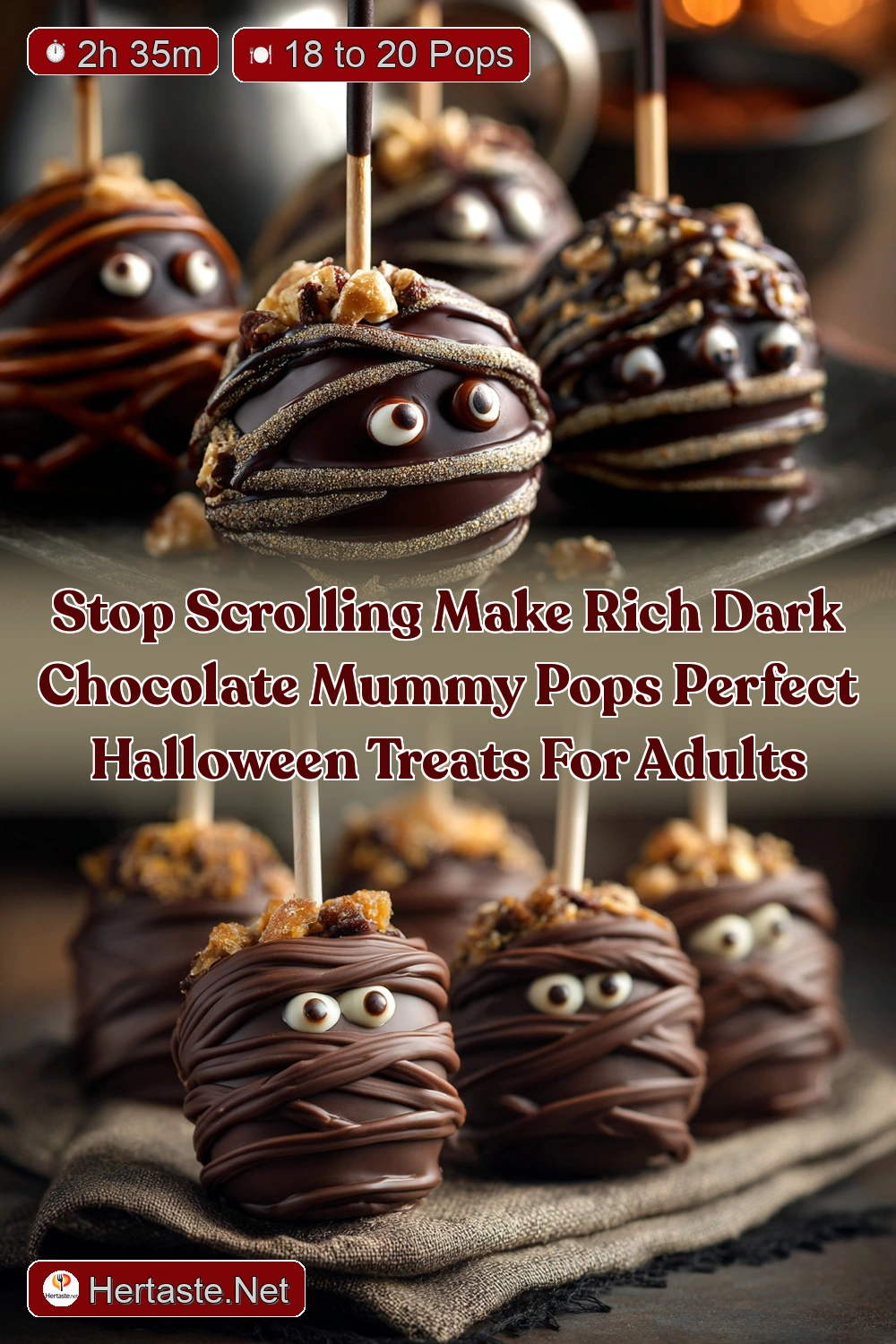 Decadent Dark Chocolate Mummy Pops Elegant Halloween Treats…