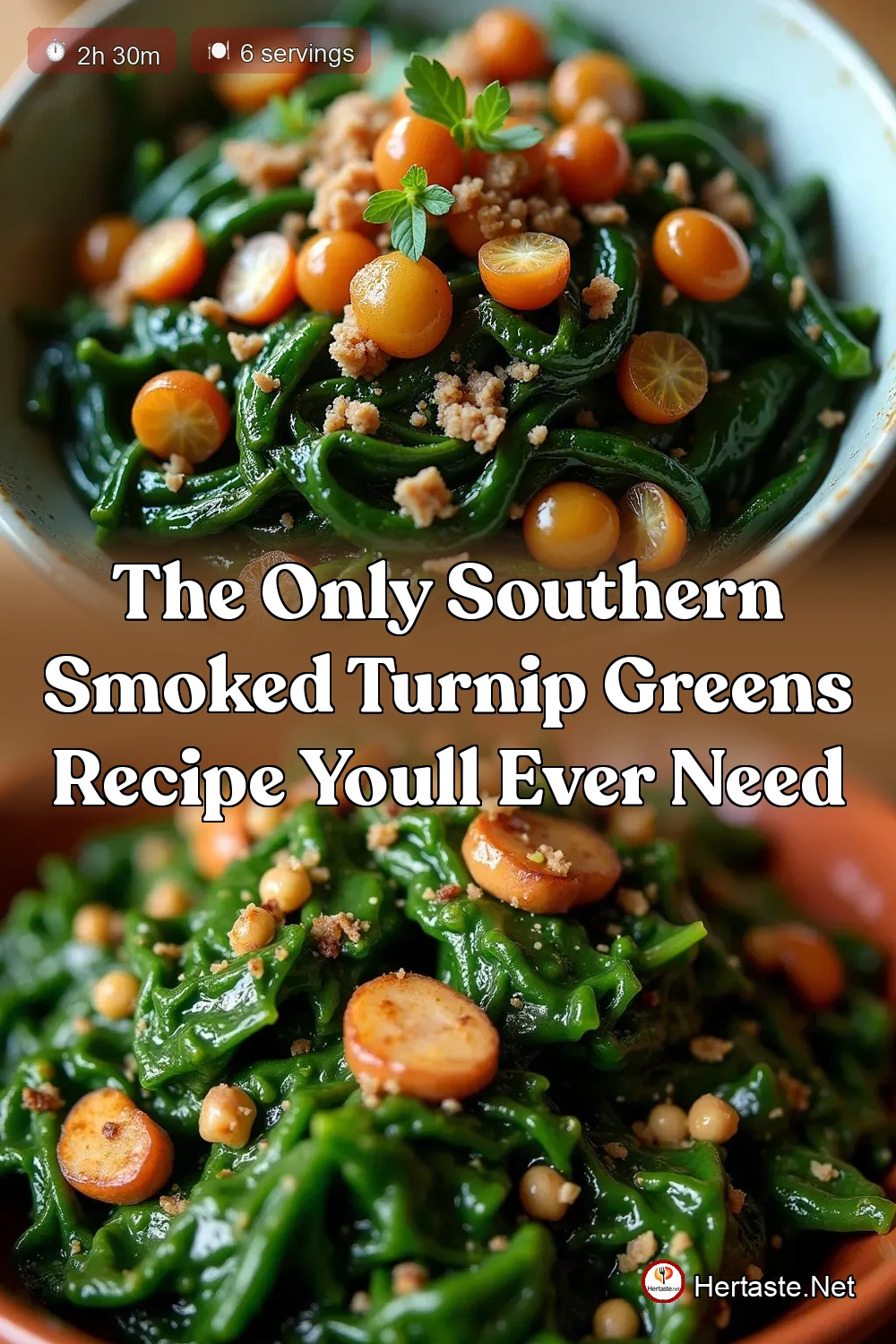 Soulful Southern Smoked Turnip Greens with Ham Hocks