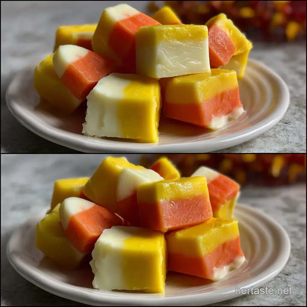 Easy Candy Corn Fudge Recipe with White Chocolate for Fall