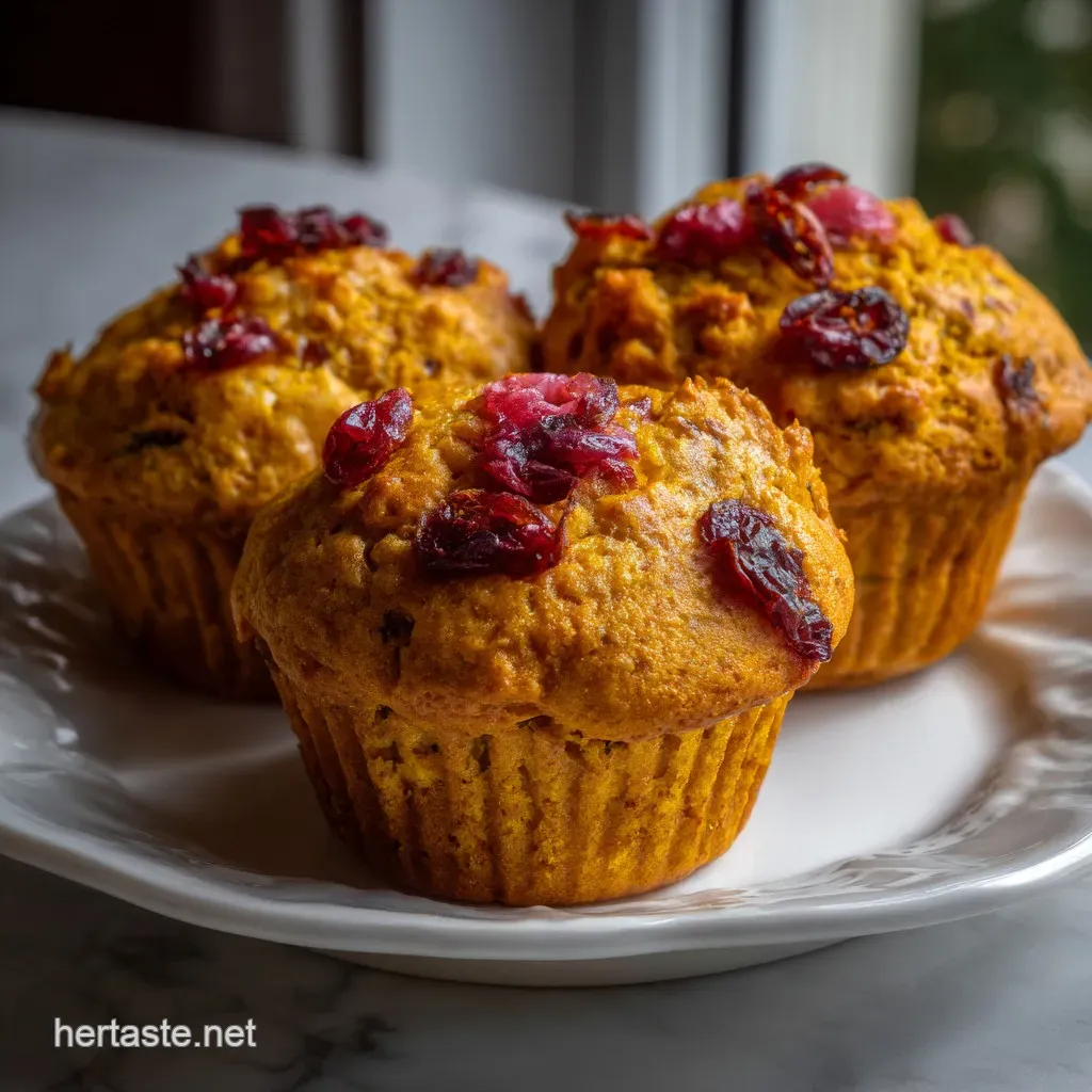 Pumpkin Cranberry Muffins Recipe: Tart & Cozy - HerTaste.net